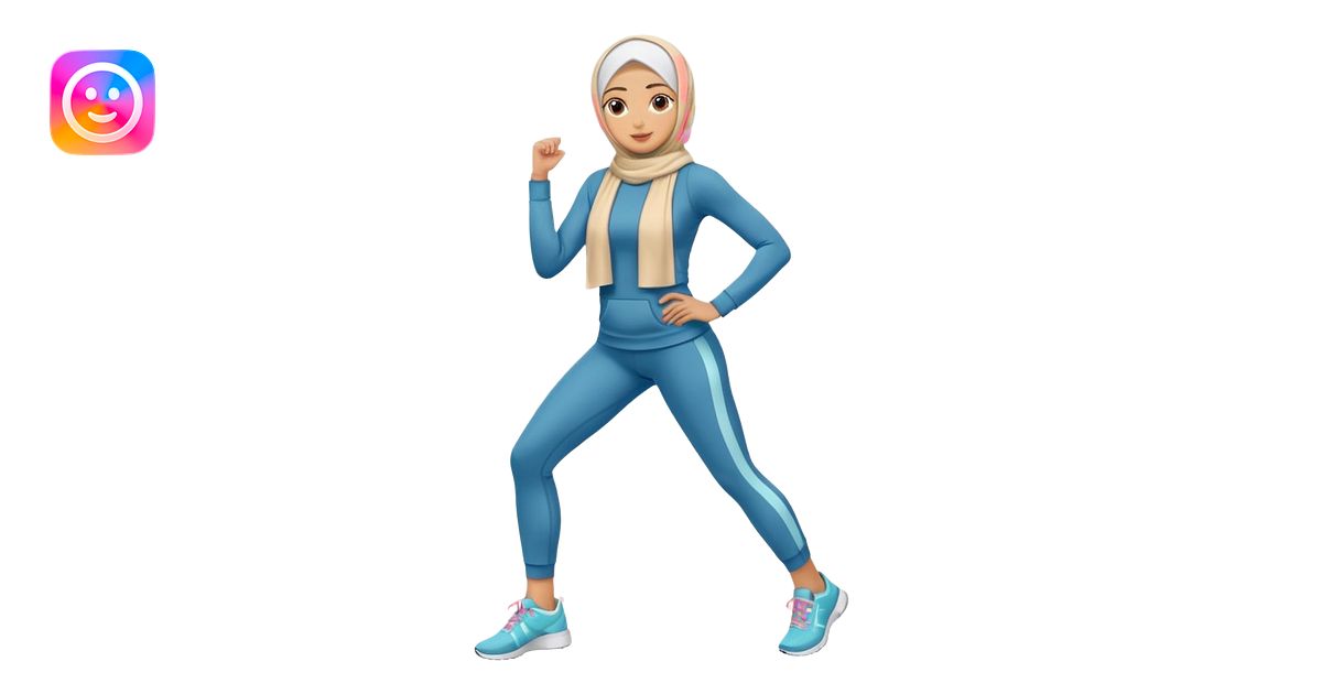 High resolution full body of a girl wearing a hijab and is a fitness ...