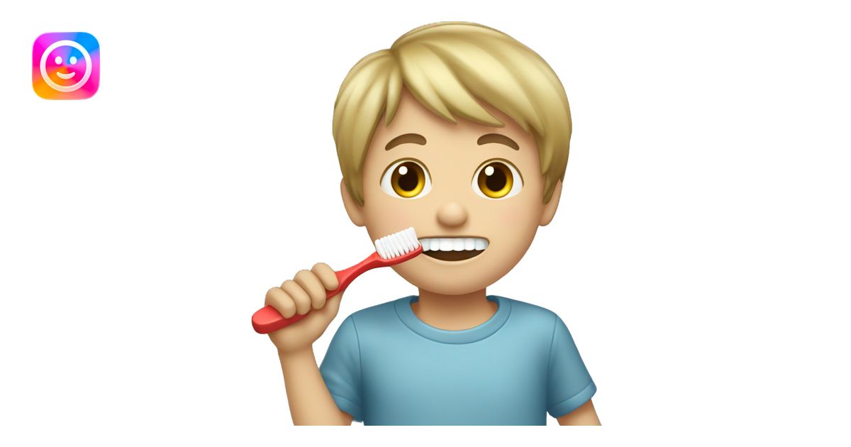 boy brushing teethbrush emoji | AI Emoji Generator