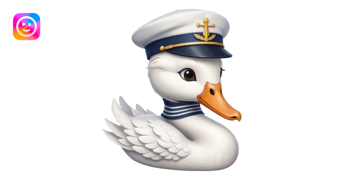 The white swan and the sailor emoji | AI Emoji Generator