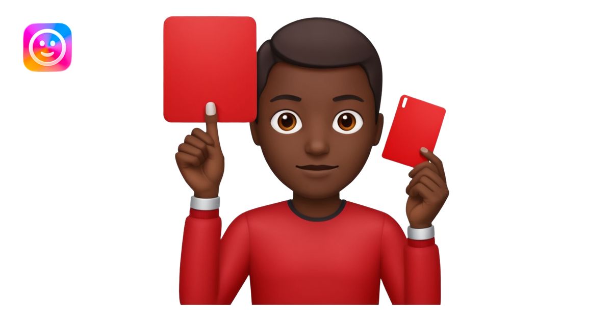 Eloji 🙂un carton rouge dans la main emoji | AI Emoji Generator