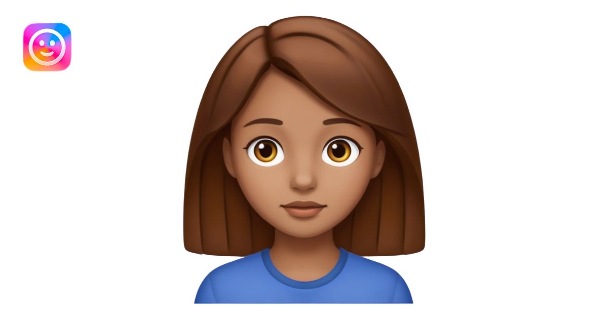 Girl with brown hair and normal skin tone emoji | AI Emoji Generator