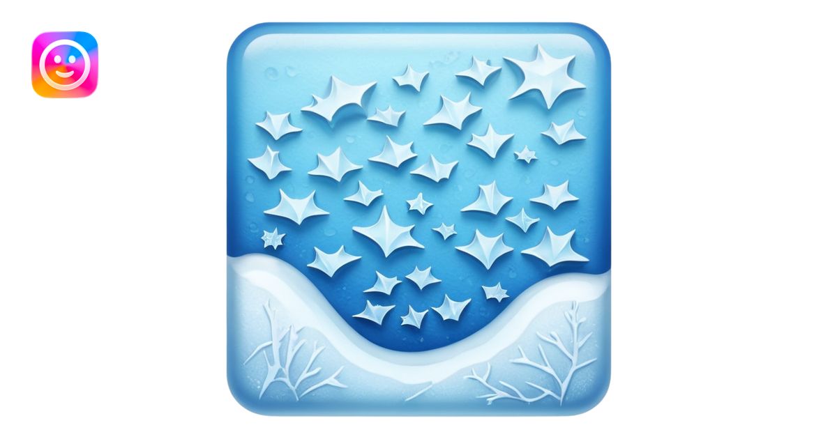 Frost creeping over the surface, half-covered emoji | AI Emoji Generator
