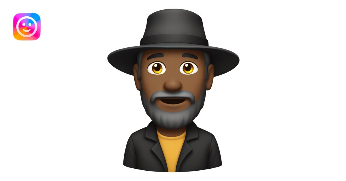 Amish Man wearing sun emoji | AI Emoji Generator
