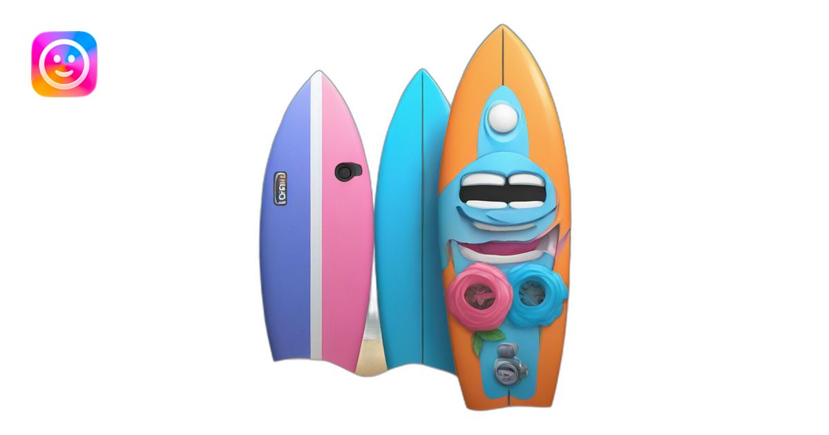 surf board Cartoon Blue and orange smiling and a microphone Cartoon ...