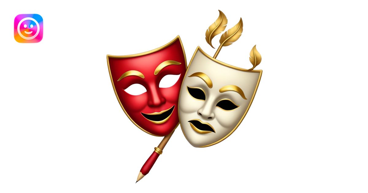 Create a bold and dramatic emoji representing the art of playwriting ...