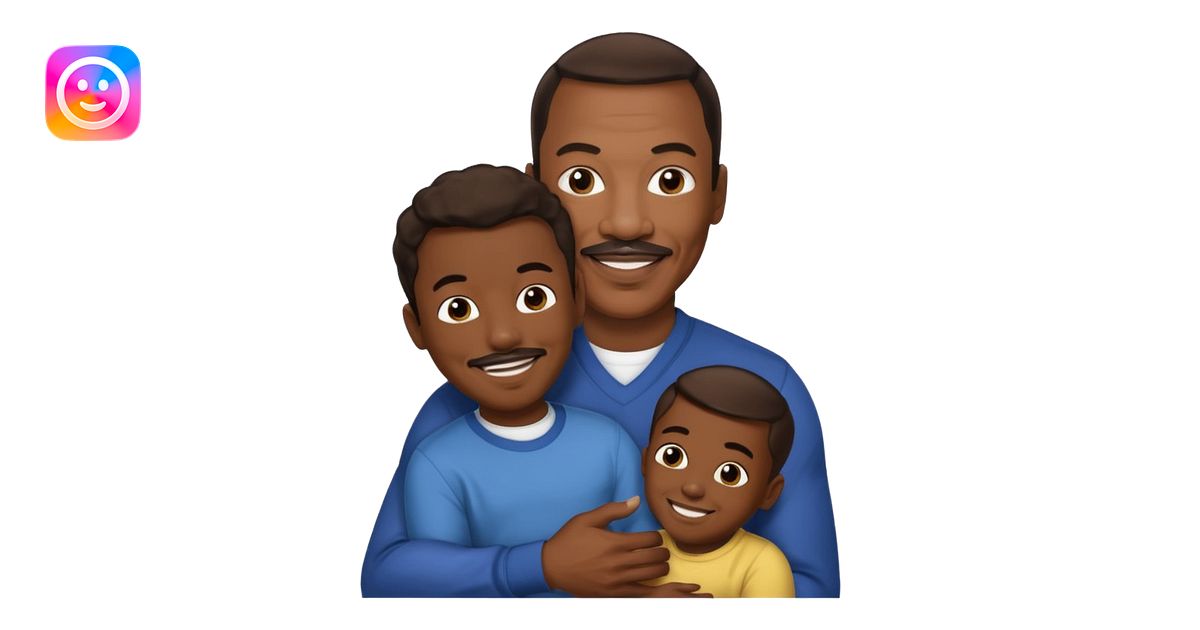 Eddie Murphy holding his Son emoji | AI Emoji Generator