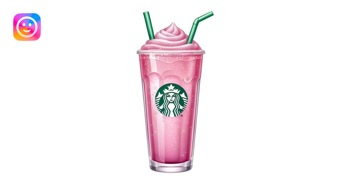 Starbucks glittery pink drink emoji | AI Emoji Generator