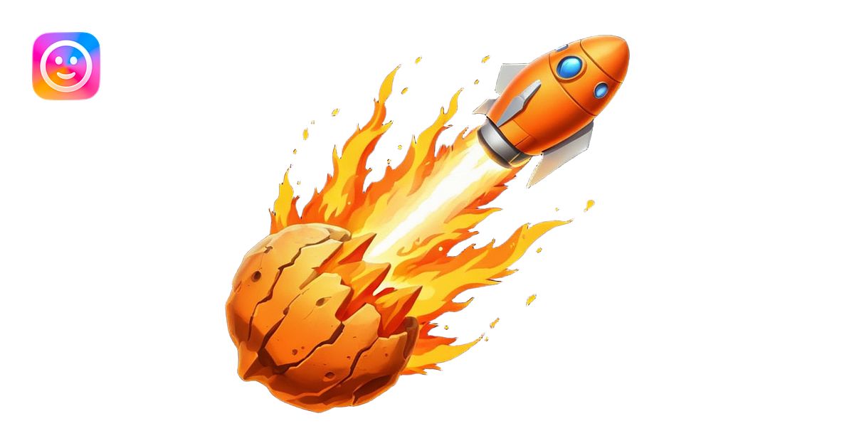 Asteriod emoji make it Falling like a shooting star keep it a ssteriod ...