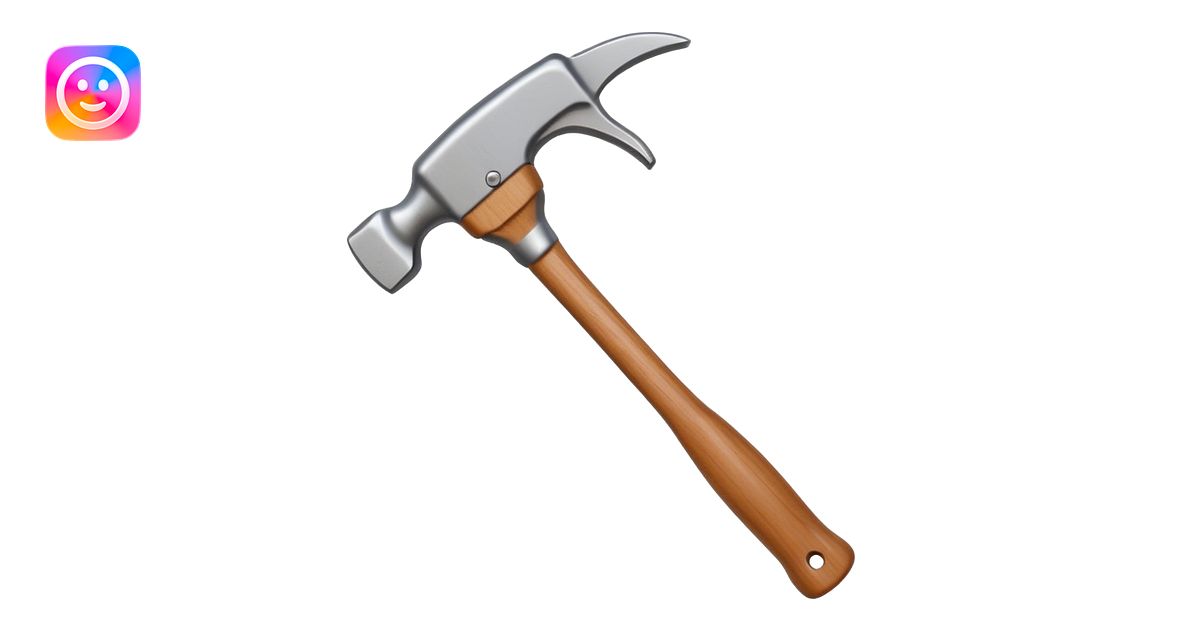 Generate a highly detailed, realistic 3D icon of a standard claw hammer ...