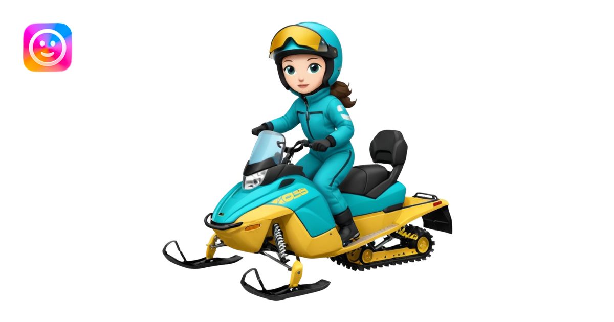 Can you create an emoji of a brunette girl on a teal polaris khaos 850 ...
