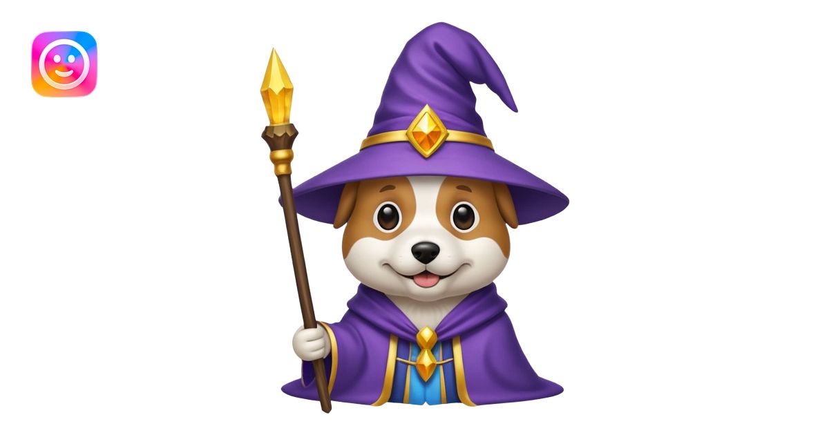 Dog wizard emoji | AI Emoji Generator