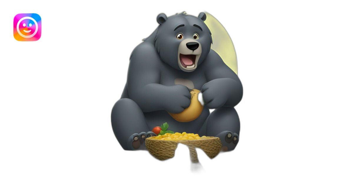 baloo eating mowgli emoji | AI Emoji Generator