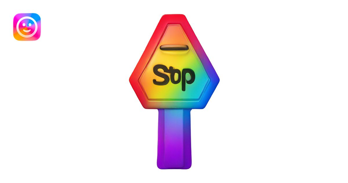 Rainbow stop sign with an Audi logo on it emoji | AI Emoji Generator