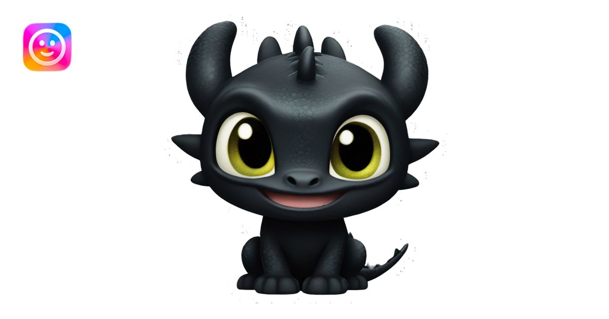 Toothless from How To Train Your Dragon emoji | AI Emoji Generator