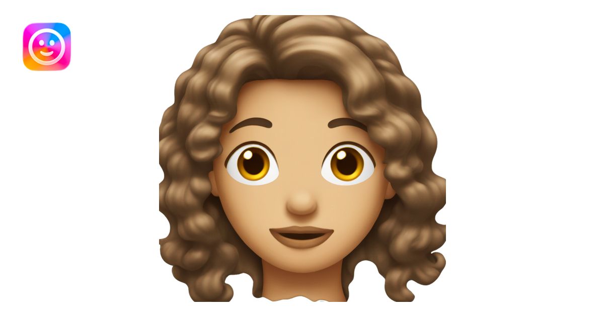 Iced coffee with brown haired wig on top emoji | AI Emoji Generator
