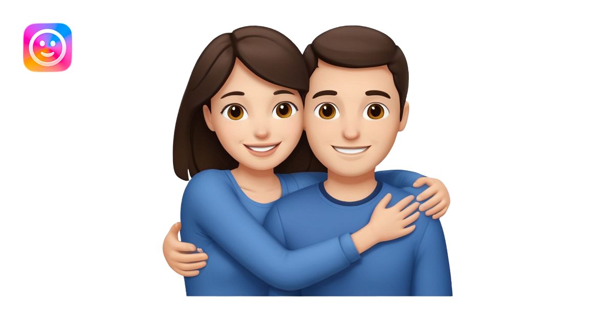 brunette white Couple emoji | AI Emoji Generator