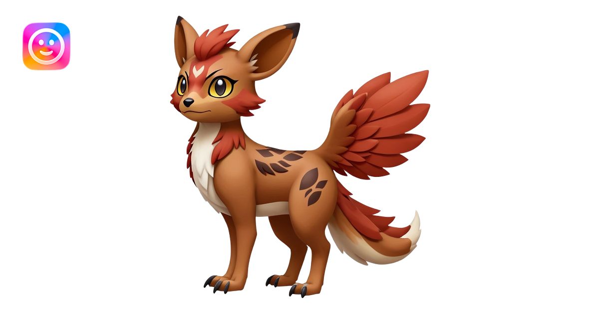 Falvie-Fionbri-fantasy-creature-Fakémon-Pokémon, full body, with ...