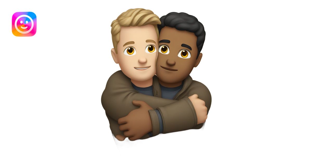 White Brothers hugging emoji | AI Emoji Generator