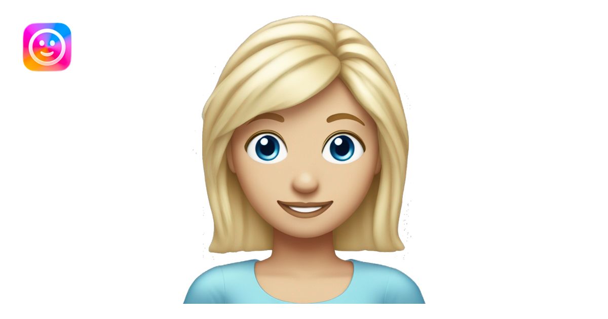 please make a blonde girl with round face blue eyes. her hair is ...