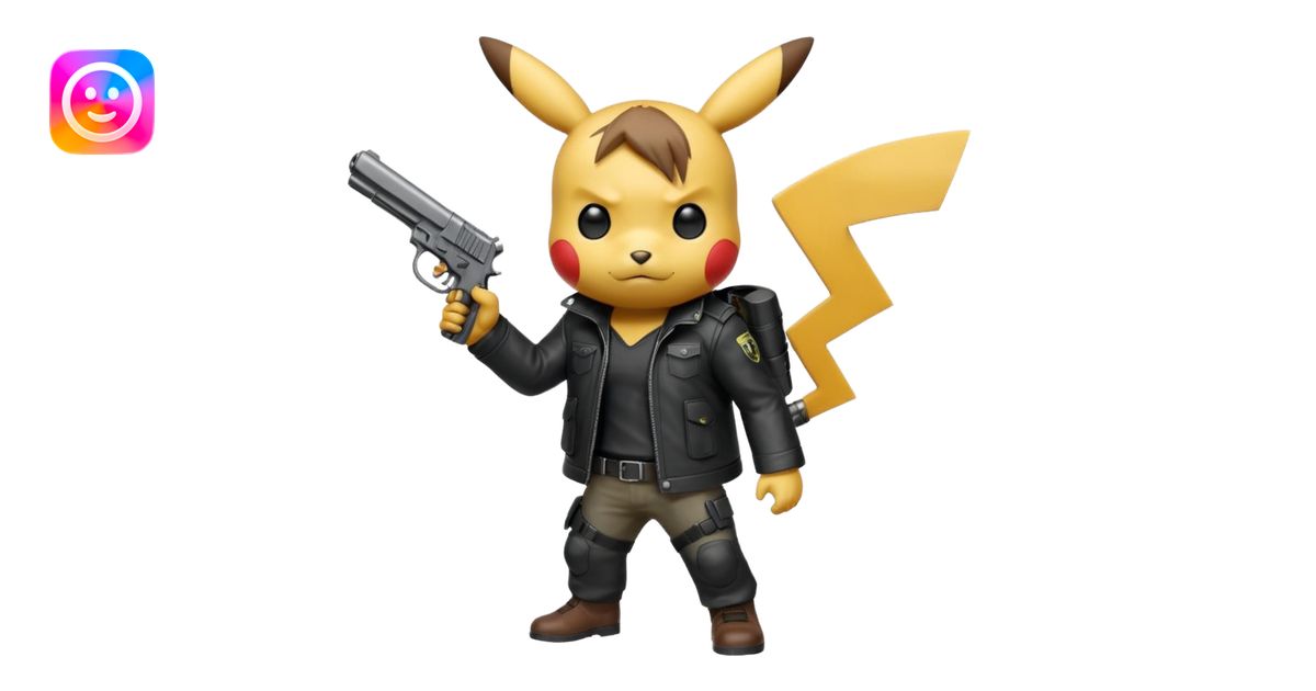 Pikachu dressed as Leon Kennedy emoji | AI Emoji Generator
