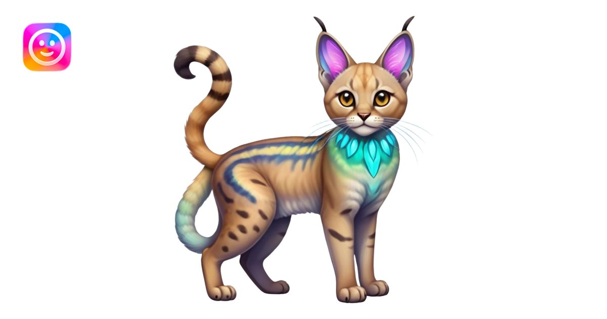Colorful Neon exotic iridescent tropical shiny Fantasy-Siamese-Bobcat ...