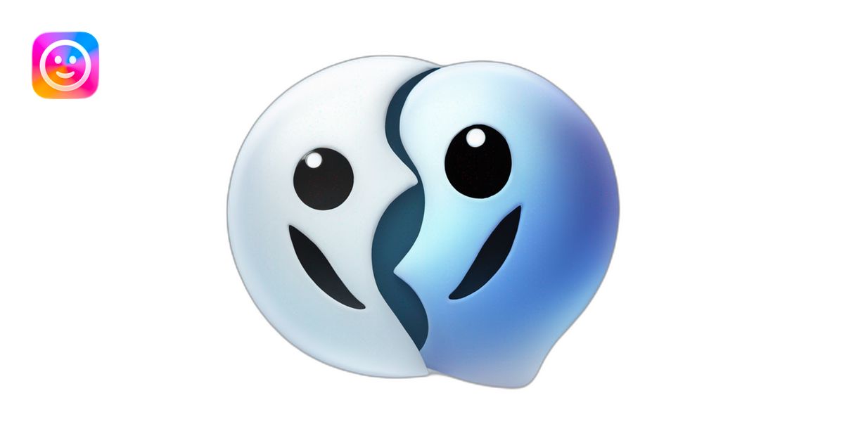 a female ghost and a male ghost flying as a Ying yang emoji | AI Emoji ...