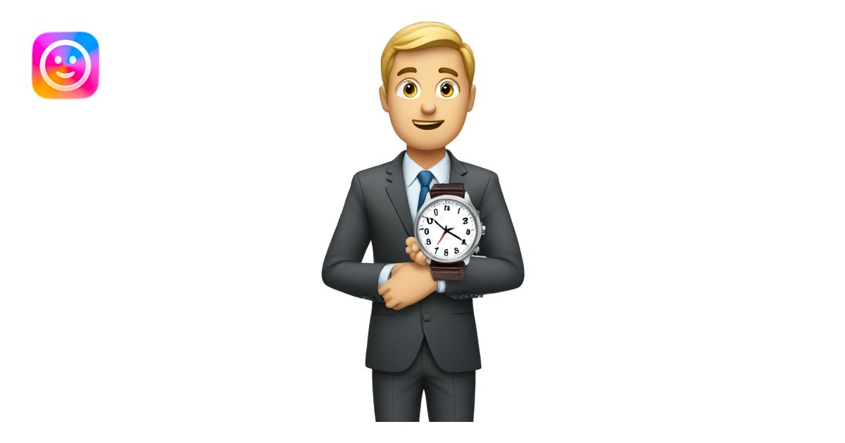 Businessman checking the time on his watch emoji | AI Emoji Generator