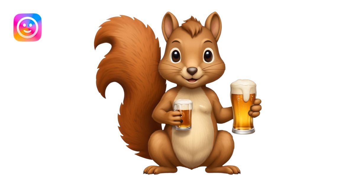 Has a Teodoro la ardilla con una chela emoji | AI Emoji Generator