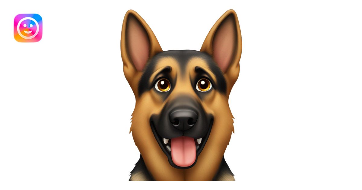 German Shepard pooping emoji | AI Emoji Generator