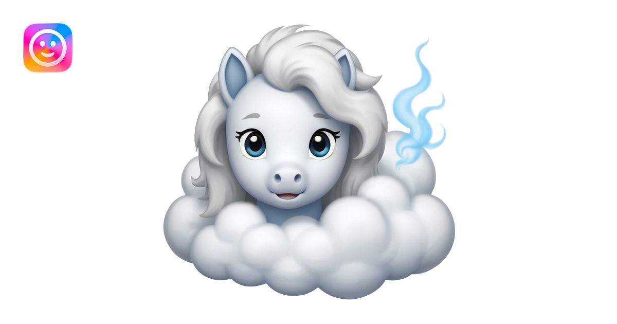 puffing pony emoji emoji | AI Emoji Generator