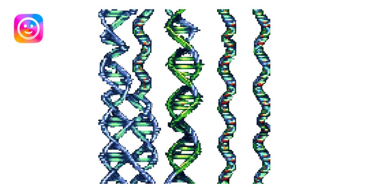DNA double helix pixel art illustration | AI Emoji Generator