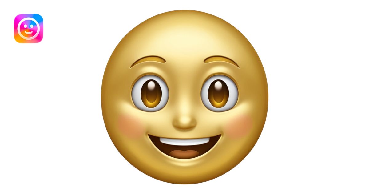 Happy face with gold emoji | AI Emoji Generator