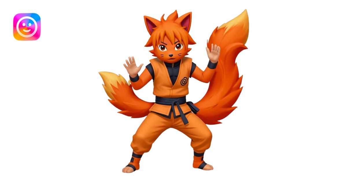 Naruto Kurama Style emoji | AI Emoji Generator