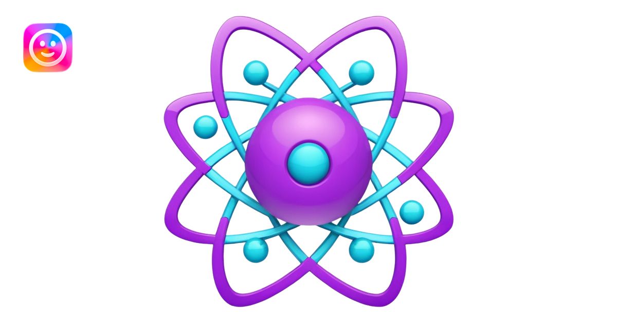 minimalistic atom, neon purple (#8B5CF6) and cyan (#00E0FF ...