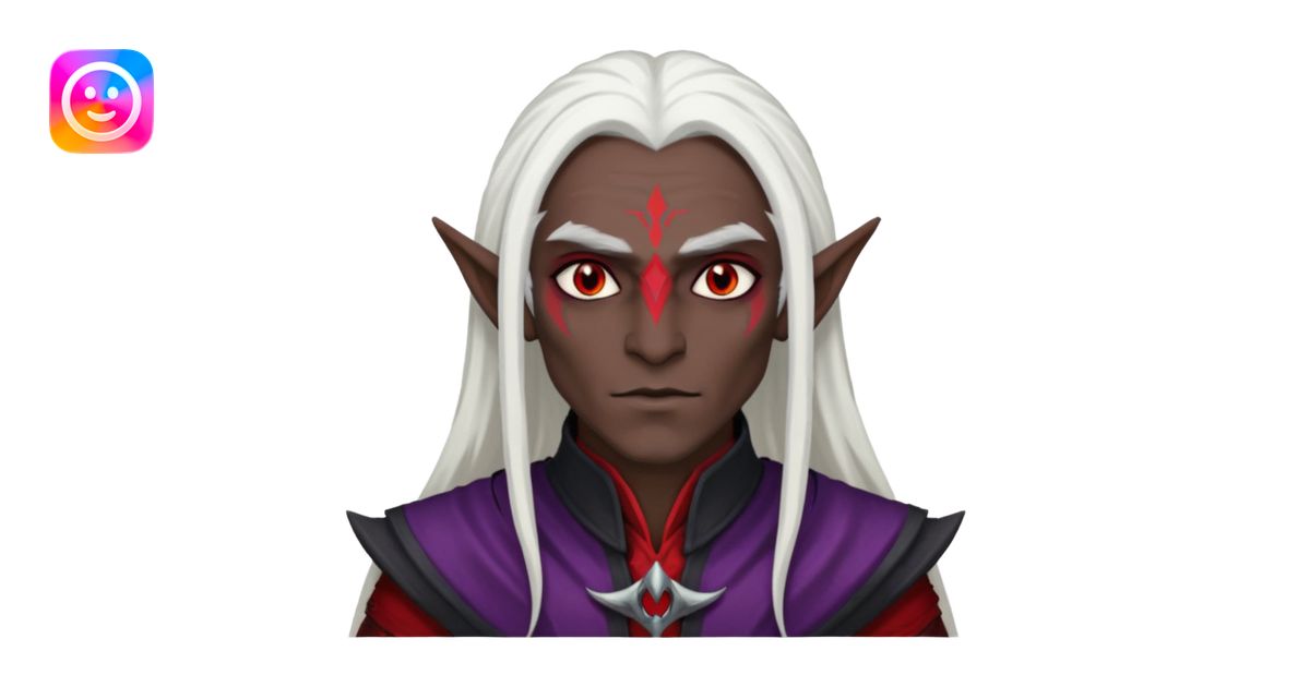 ESO male dark elf emoji | AI Emoji Generator