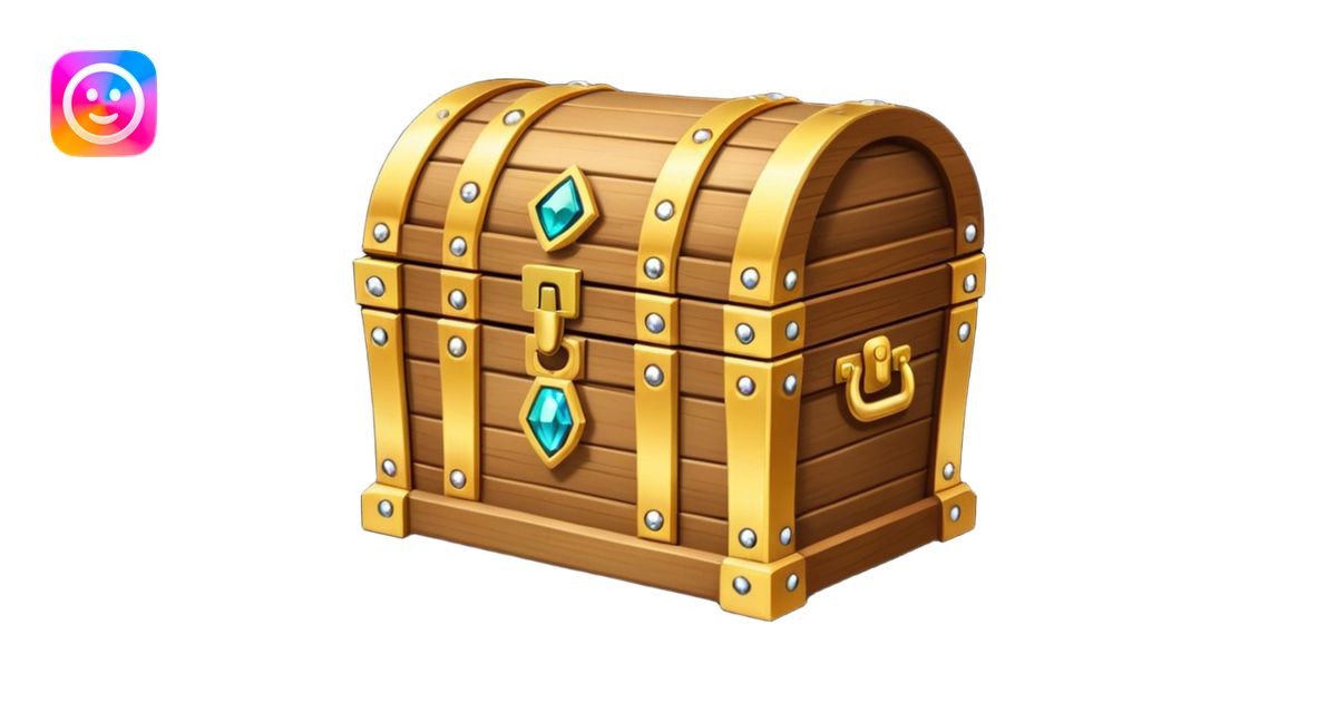 Shining Treasure Chest emoji | AI Emoji Generator