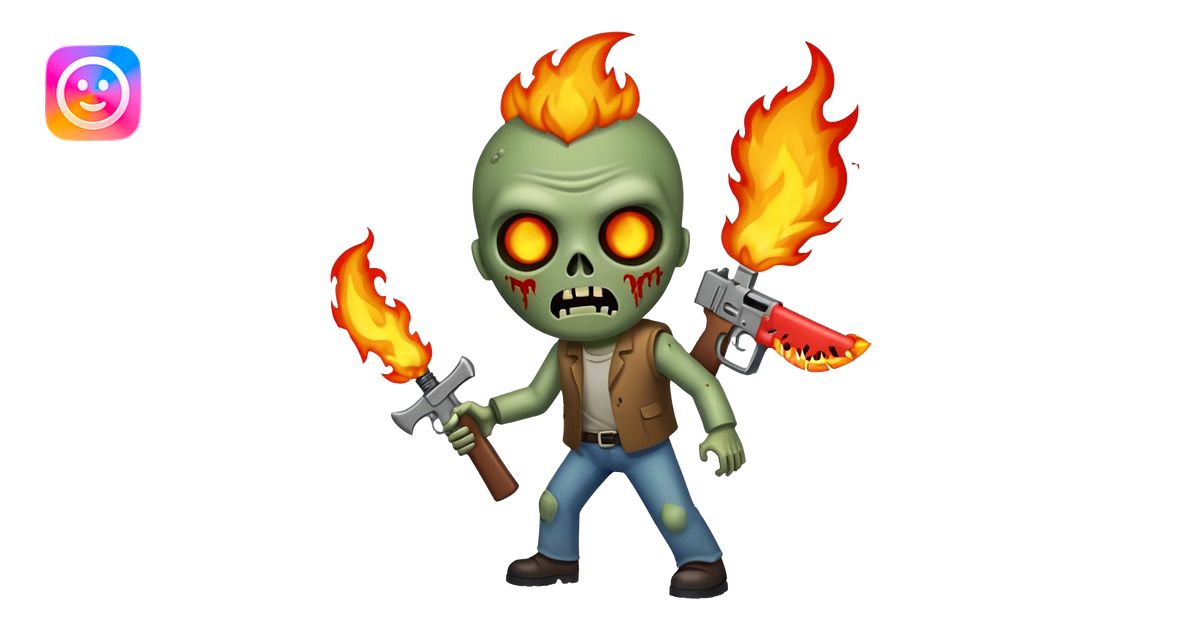 Un Zombies con armas de fuego emoji | AI Emoji Generator