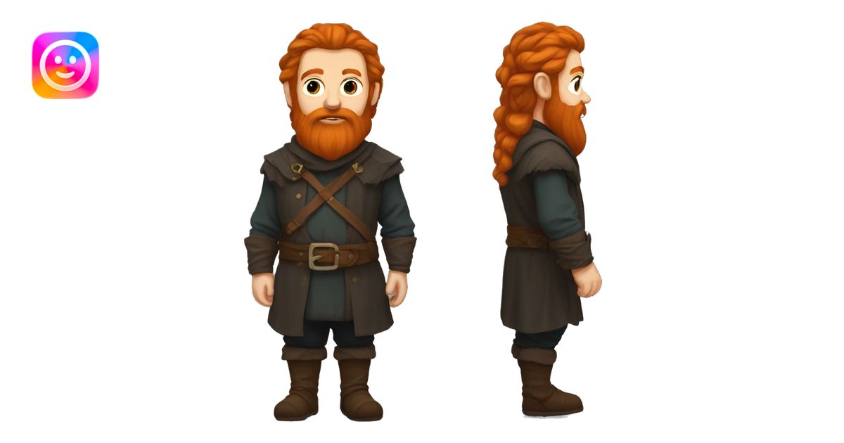 Full body of a rogue dwarf with a long ginger beard emoji | AI Emoji ...