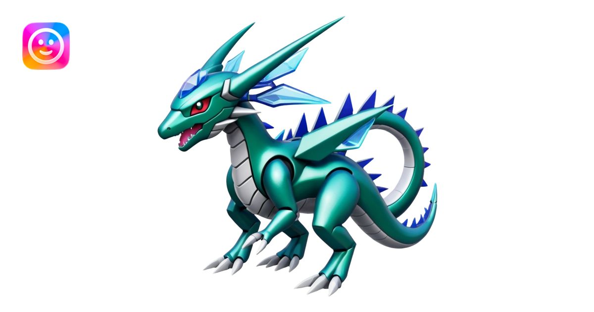 Futuristic Dialga-Palkia-Rayquaza-fusion emoji | AI Emoji Generator
