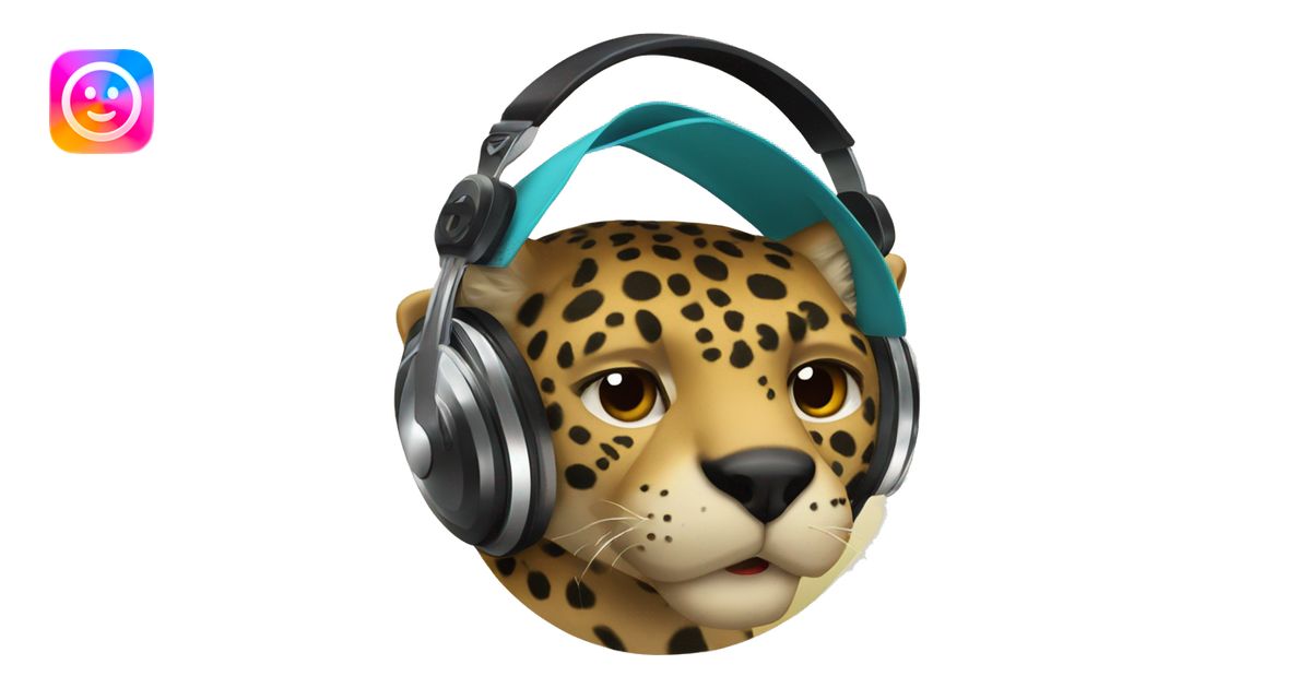 Jaguar listening vynil record emoji | AI Emoji Generator