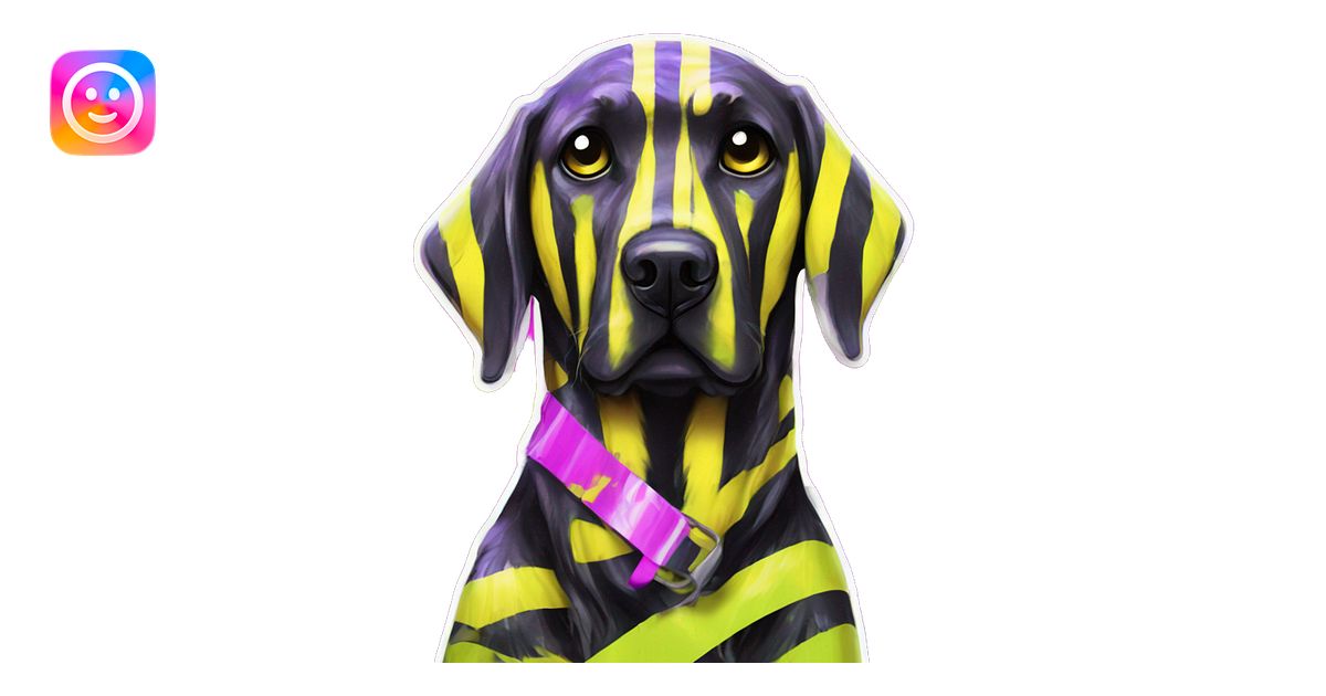 .Zombie_ Vaporwave black holographic oilslick zombie yellow Labrador ...