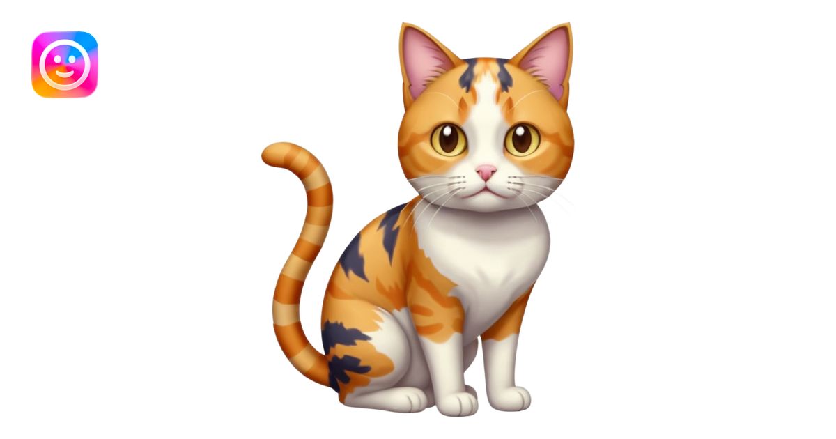 full body colourful calico tabby cat with disproportioned head with an ...