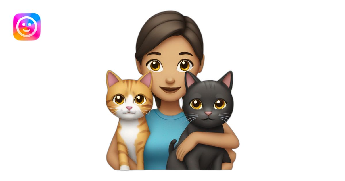 Girl with two cats emoji | AI Emoji Generator