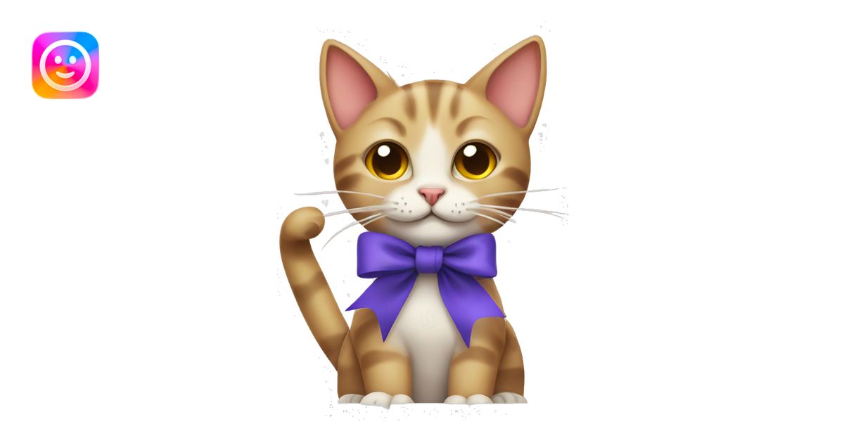 cat winking emoji wth ribbon emoji | AI Emoji Generator