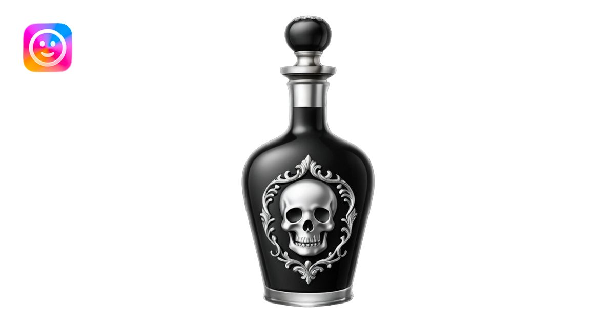 an elegant black poison bottle emoji | AI Emoji Generator