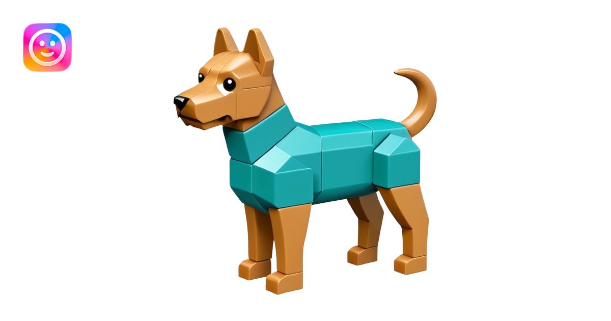 teal lego dog emoji | AI Emoji Generator