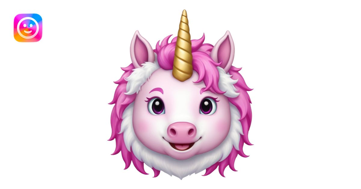 Unicorn face smail emoji | AI Emoji Generator