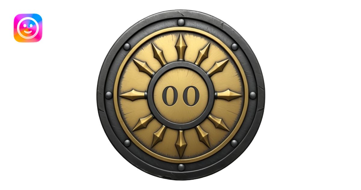 Minimal emoji, gothic metal coin made of black steel, engraved number ...