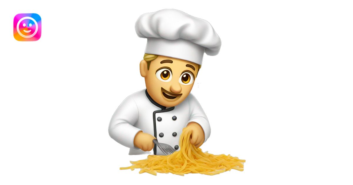CHEF MAKING PASTA emoji | AI Emoji Generator