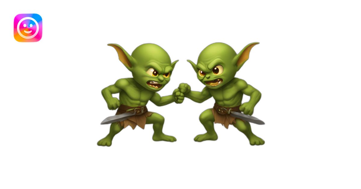 two-goblins-fighting-each-other emoji | AI Emoji Generator